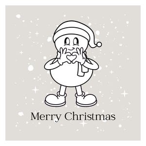 Retro Christmas Clipart , Groovy Christmas Png, Retro Christmas Doodle ...