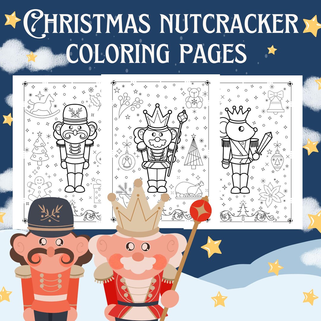 Christmas Nutcracker Coloring Pages, Printable Xmas Noel Holiday ...