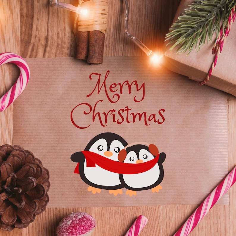 Christmas Penguin Clipart, 8 High Quality PNG Files, Cute Animals ...