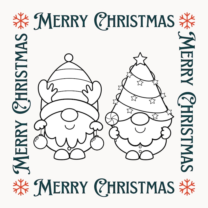 Christmas Gnome Doodle Clipart: Hand-drawn PNG Bundle (digital Download ...