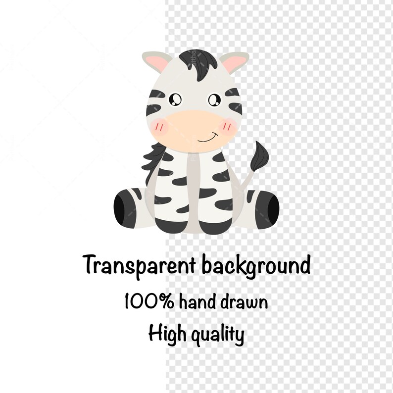 Safari Animals Clipart, Baby Animal Pngs for Nursery Decor, Baby Shower ...