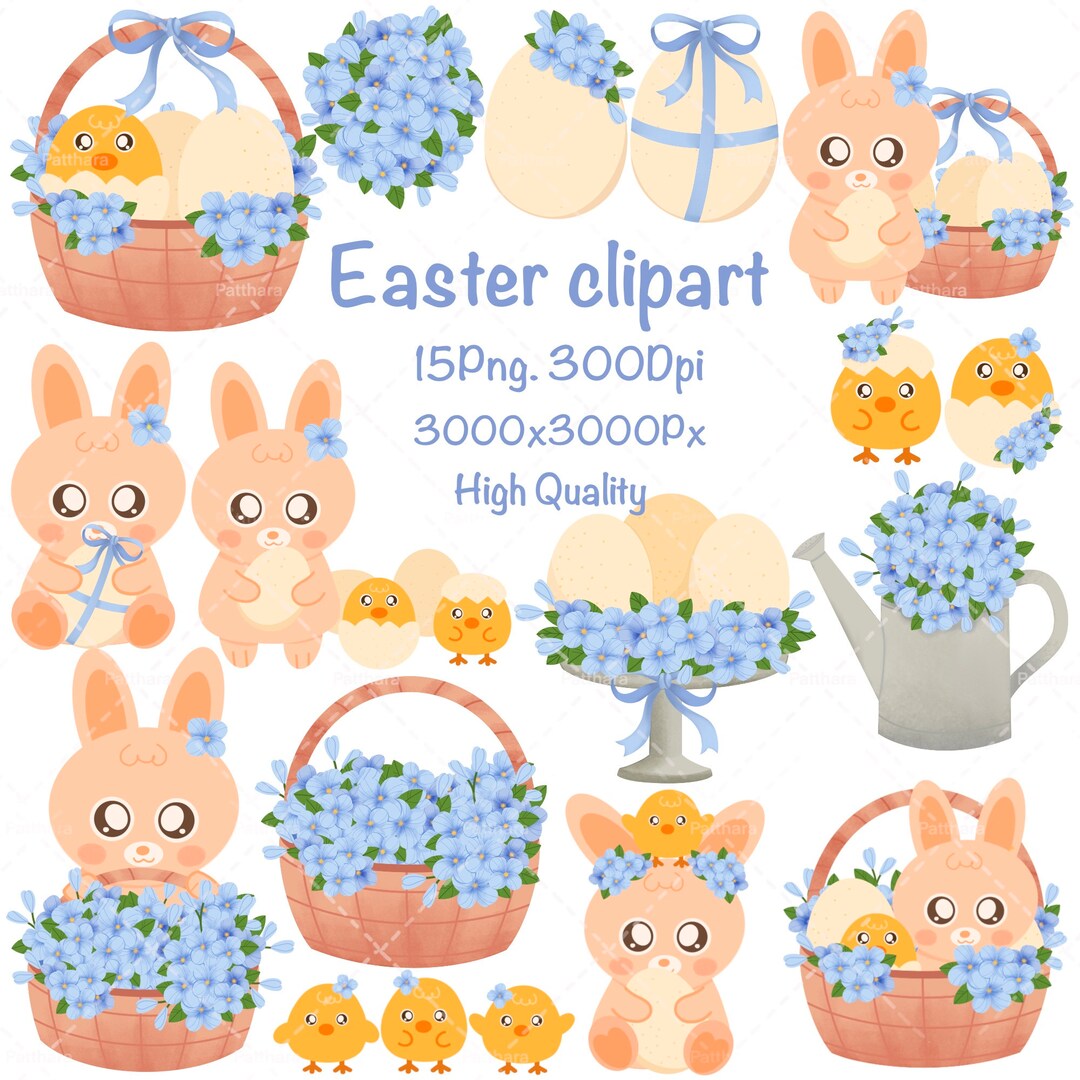 Easter Clipart, Easter Bunny Clipart, Easter Chicks Clipart, Easter ...