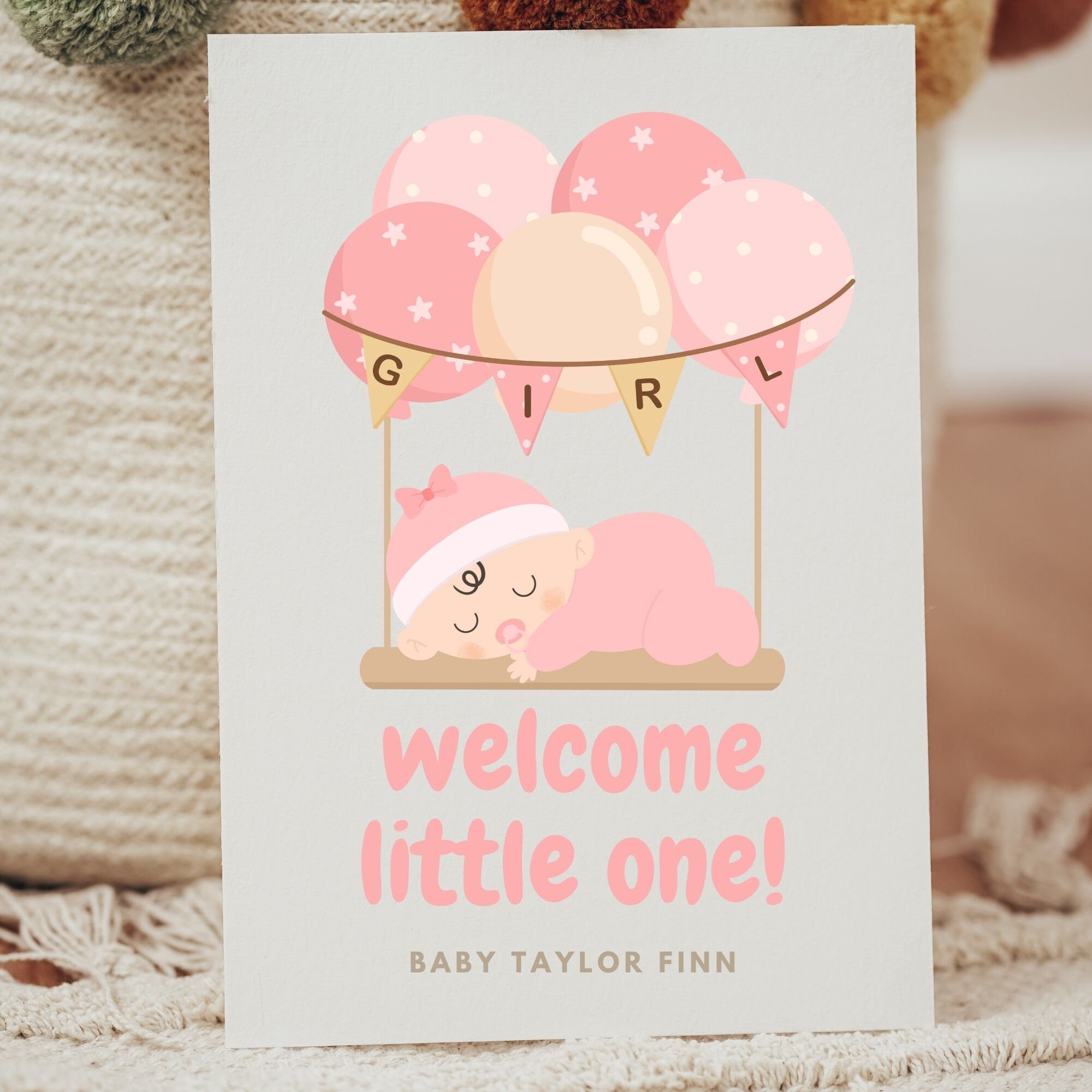 Baby Girl Clipart, Newborn Baby Graphic Elements, Pink, Little Girl ...