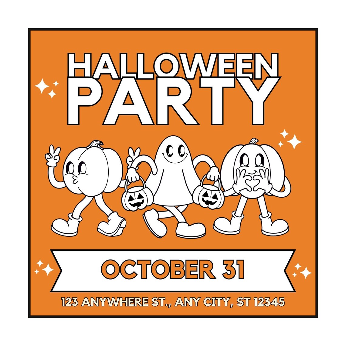 Groovy Halloween Clipart, Retro Halloween Png, Retro Fall Png, Trendy ...