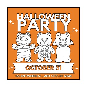 Cute Halloween Teddybear Clipart, Cartoon Teddybear, Doodle, Teddy ...