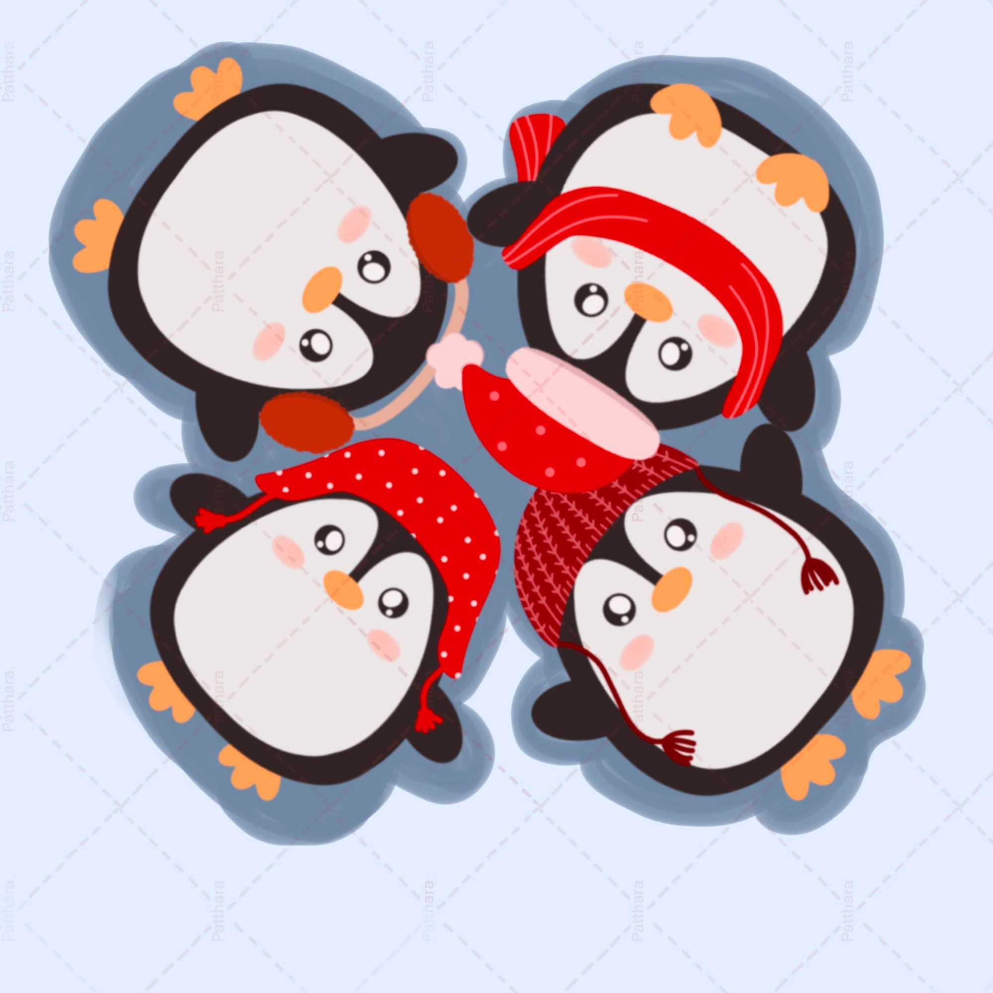 Christmas Penguin Clipart, 8 High Quality PNG Files, Cute Animals ...