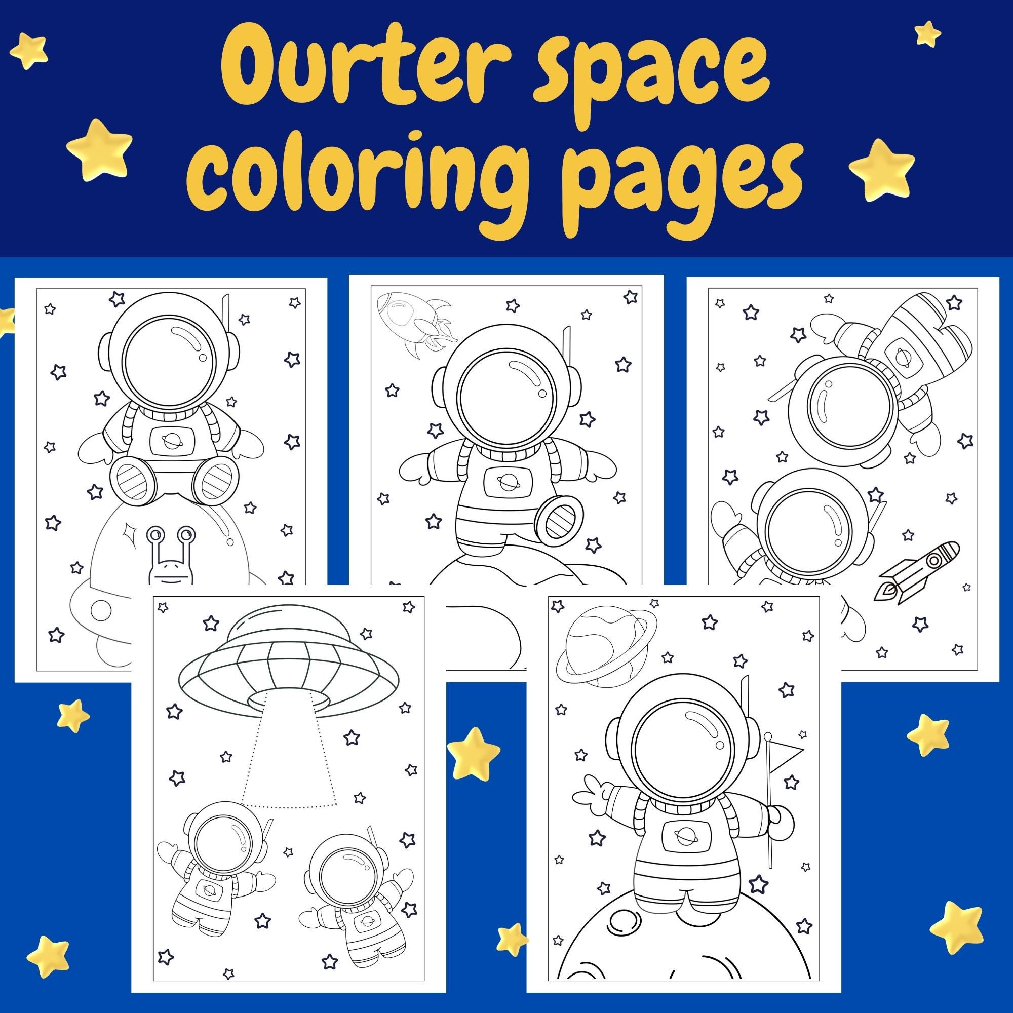 20 Outer Space Clipart, Space Doodle, Astronaut Clipart, Planet, UFO ...
