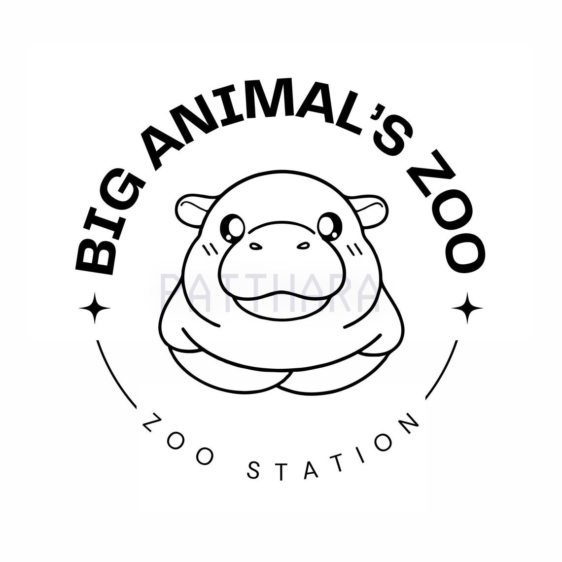 Pygmy Hippo Clipart: Zoo Animal PNG, SVG, Doodle (digital Download) - Etsy