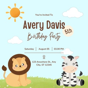 Safari Animals Clipart, Baby Animal Pngs for Nursery Decor, Baby Shower ...