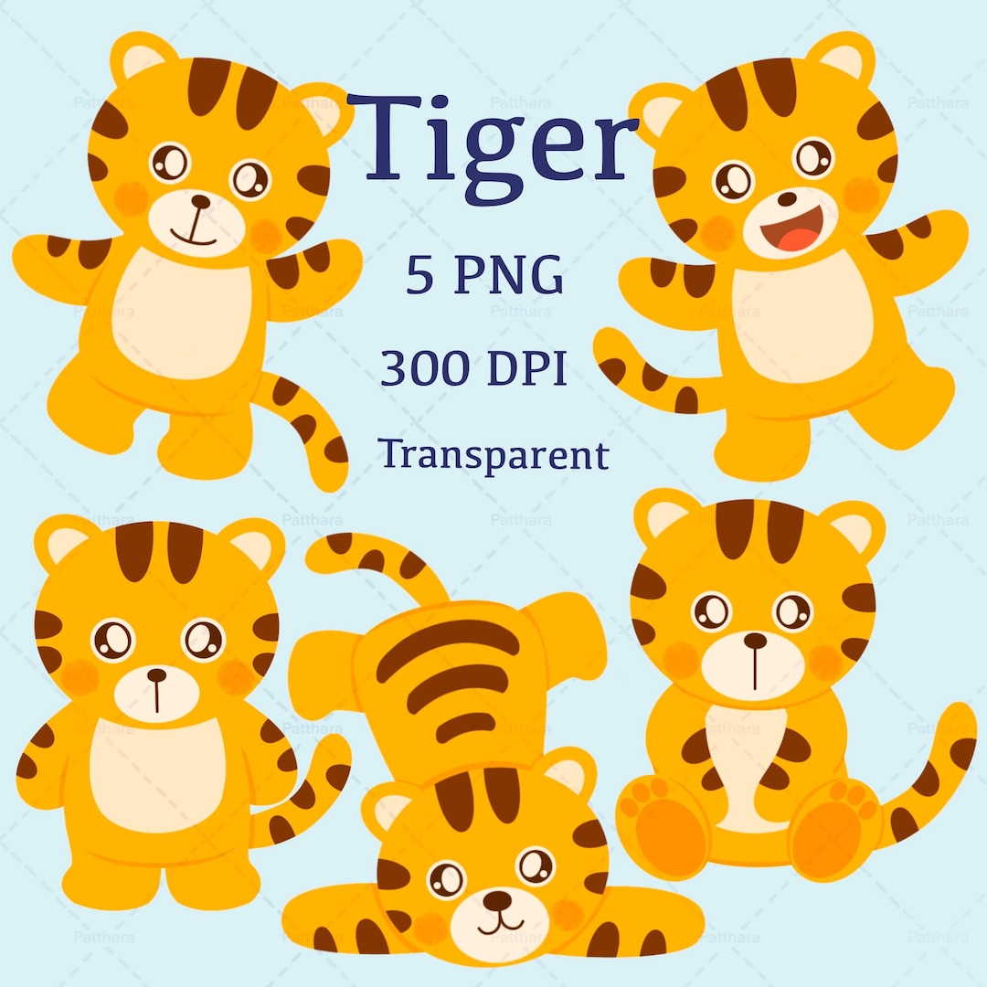 Tiger Clipart, Cute Tiger Png, Baby Tiger, Wild Animals Cute Clipart ...