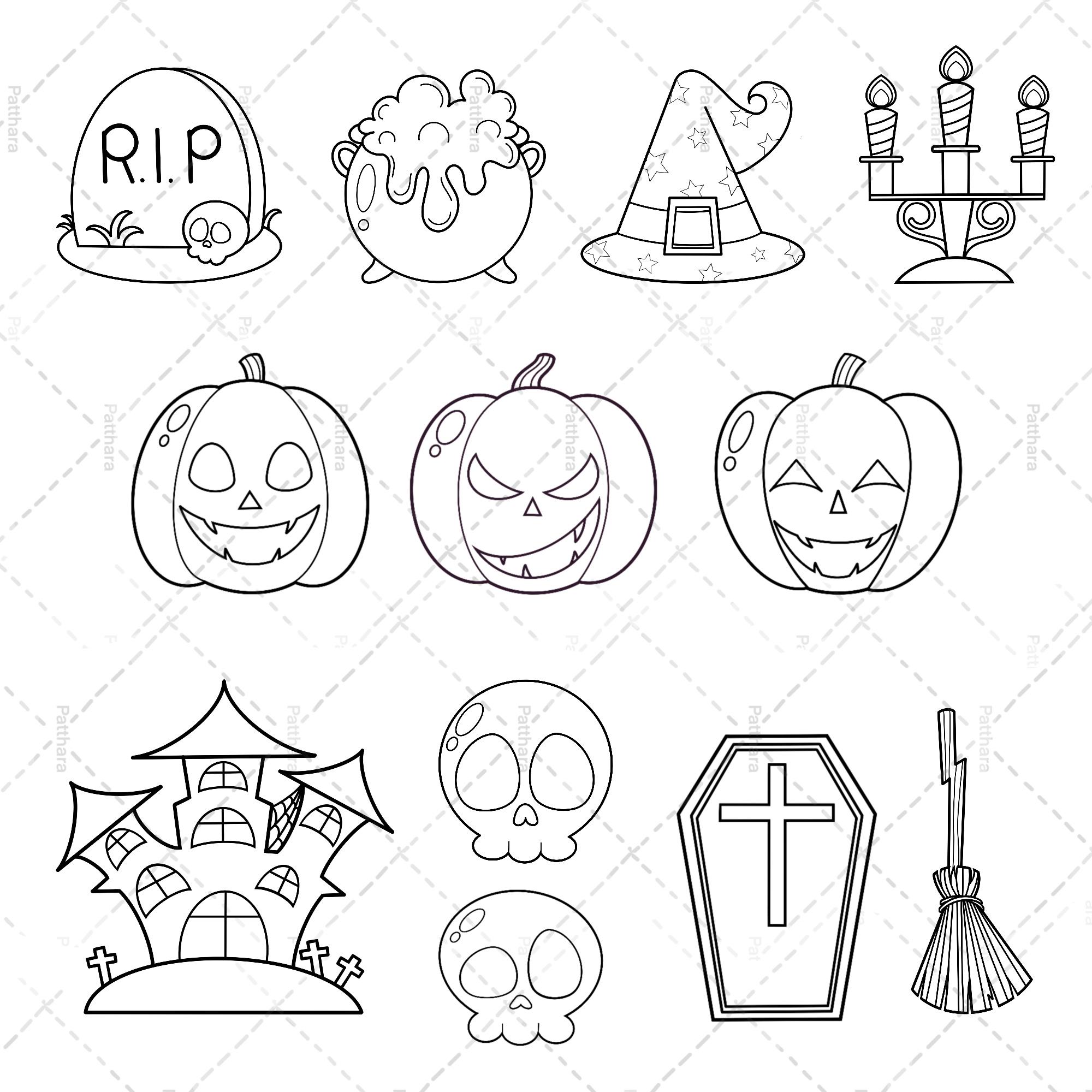 Cute Halloween Teddybear Clipart, Cartoon Teddybear, Doodle, Teddy ...