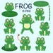 Frog Clipart Set, Clip Art Set of Frogs, Cute Frogs, Instant Download ...