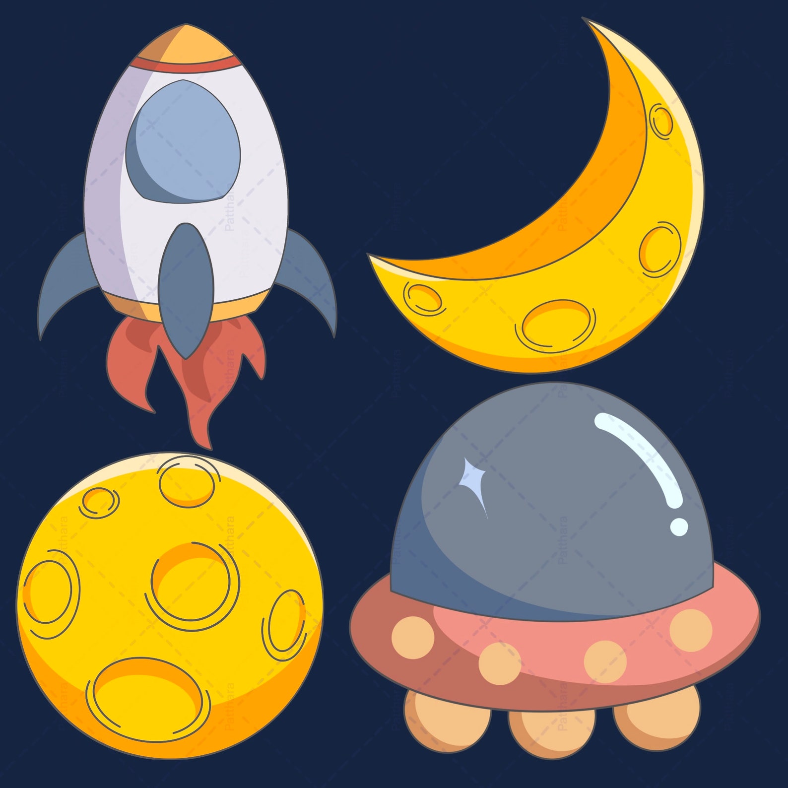 Space Clipart, Astronaut Clipart, Outer Space Clipart, Rocket, Planets ...