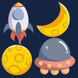 Space Clipart, Astronaut Clipart, Outer Space Clipart, Rocket, Planets ...