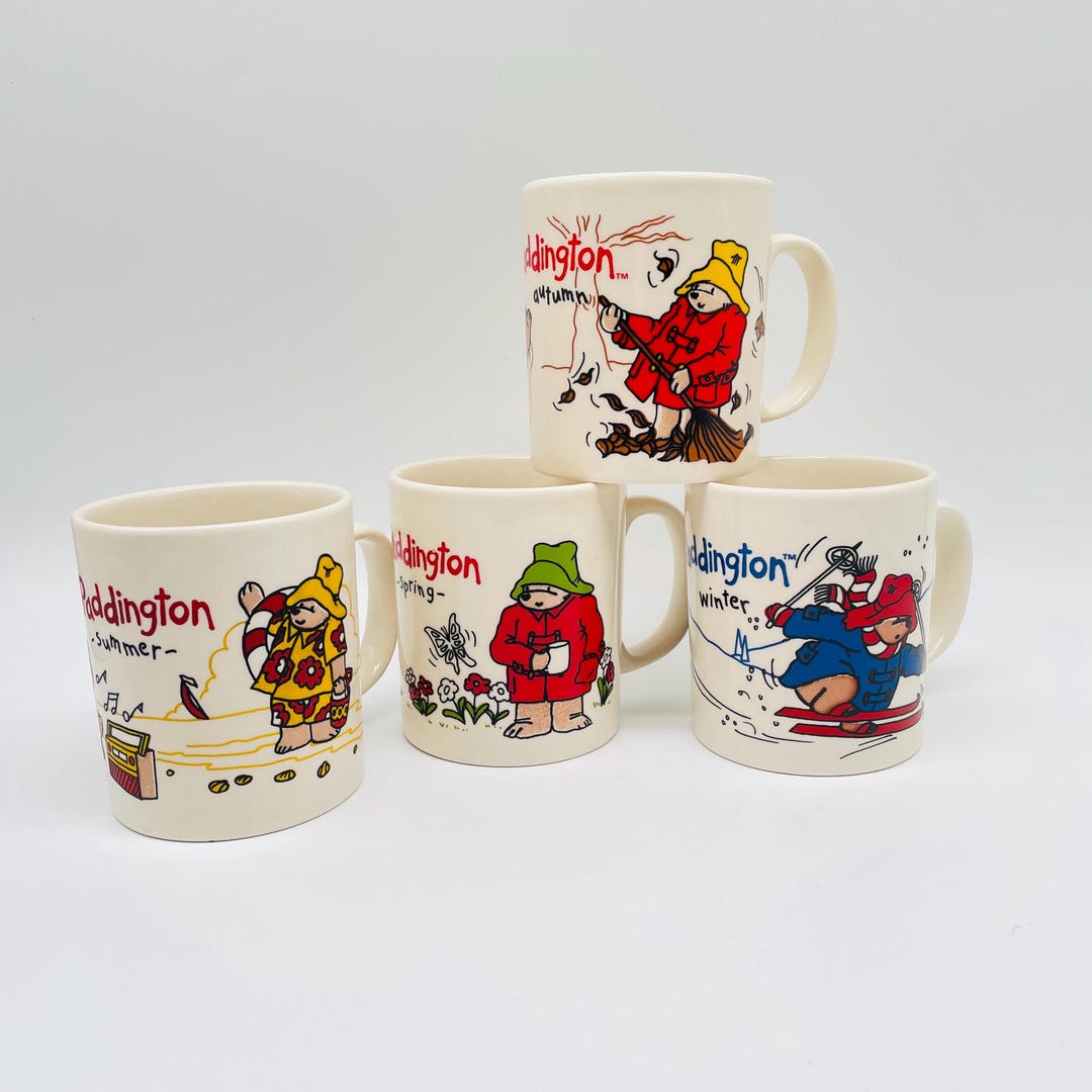 Vintage Paddington Bear Mugs | Set of 4 Seasons | 1990s English ...