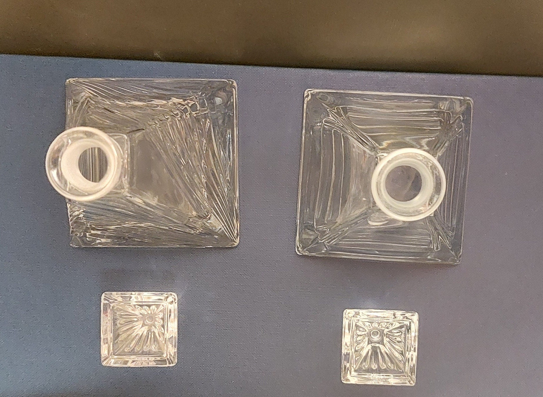 Two Elegant Vintage Italian Crystal Pyramid Perfume Bottles - Etsy