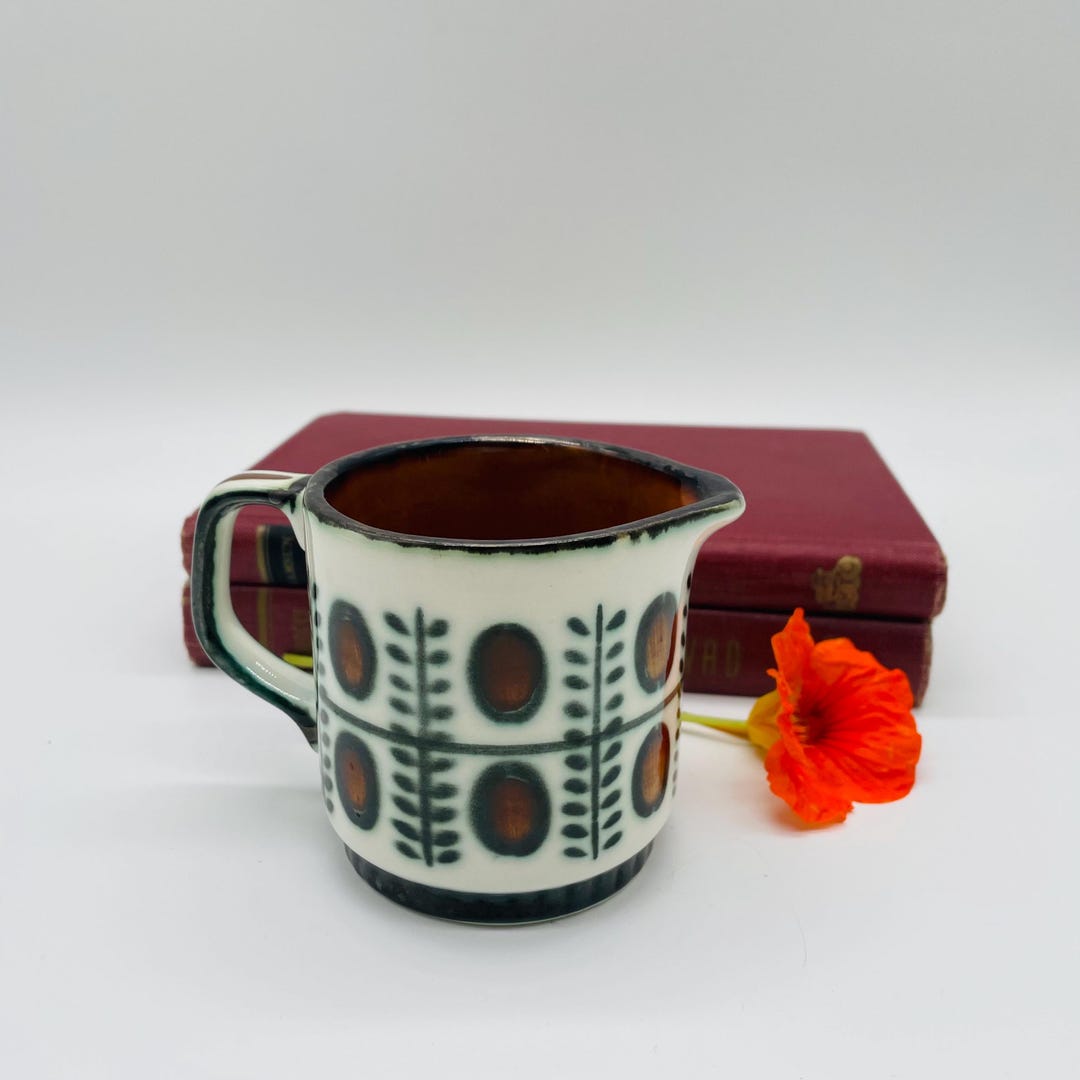 Boch Belgium Noix Milk Jug 1966 | Hand-painted Vintage Ceramic Pitcher ...