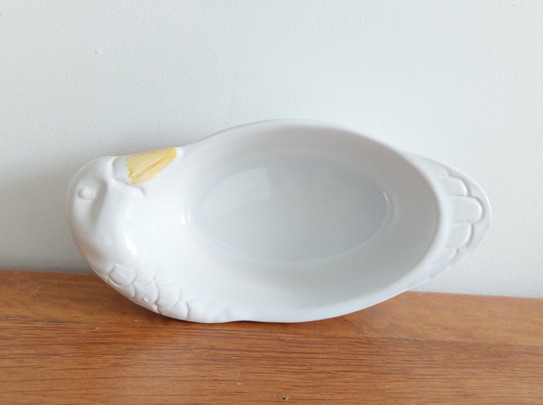 Unique Vintage Ceramic Goose Casserole Dish, Ceramic Duck Bowl, Goose ...