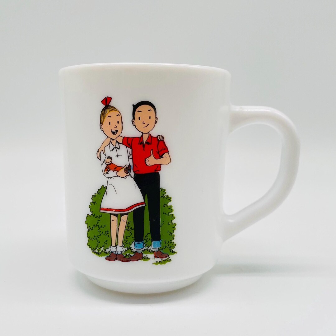 Vintage Suske and Wiske Mug | Arcopal France Dixan 1995 | Retro Cartoon ...