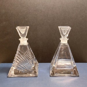 Two Elegant Vintage Italian Crystal Pyramid Perfume Bottles - Etsy
