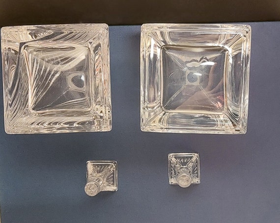 Two Elegant Vintage Italian Crystal Pyramid Perfume B… - Gem