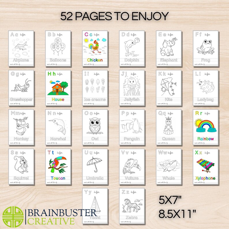 Baby First ABC Coloring Book - RAINBOW THEME - Baby Shower Activity ...