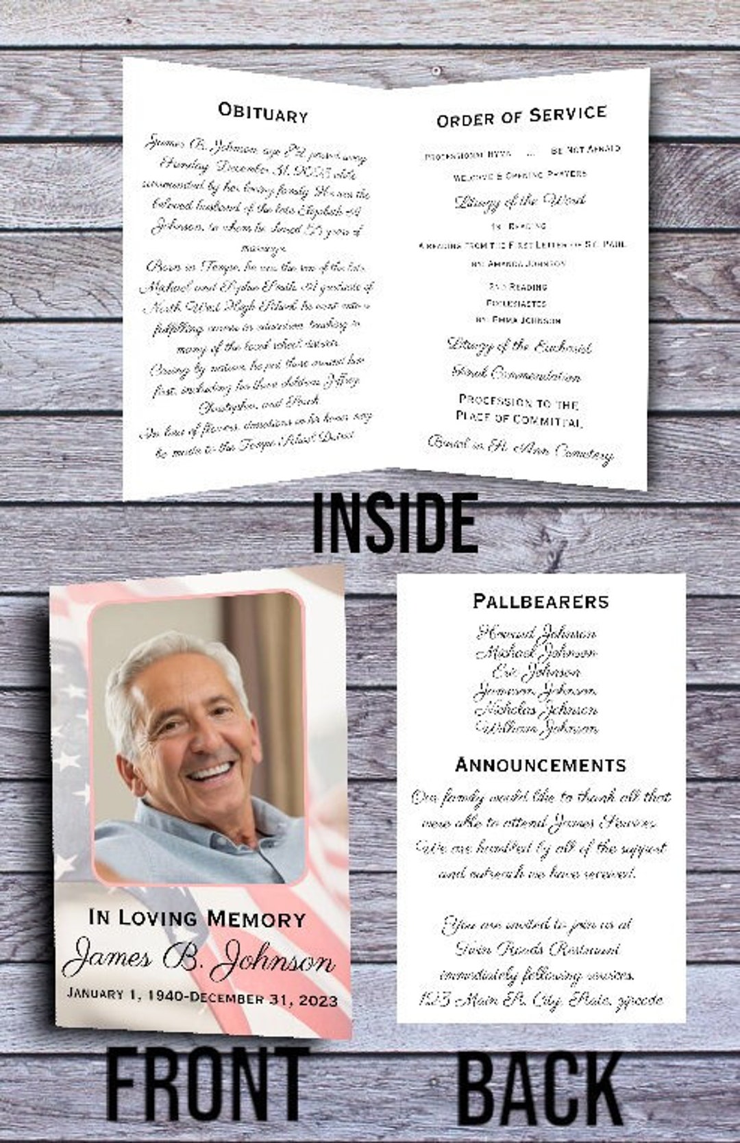 Veterans Service Program Digital File Instant Template Download Edit in ...