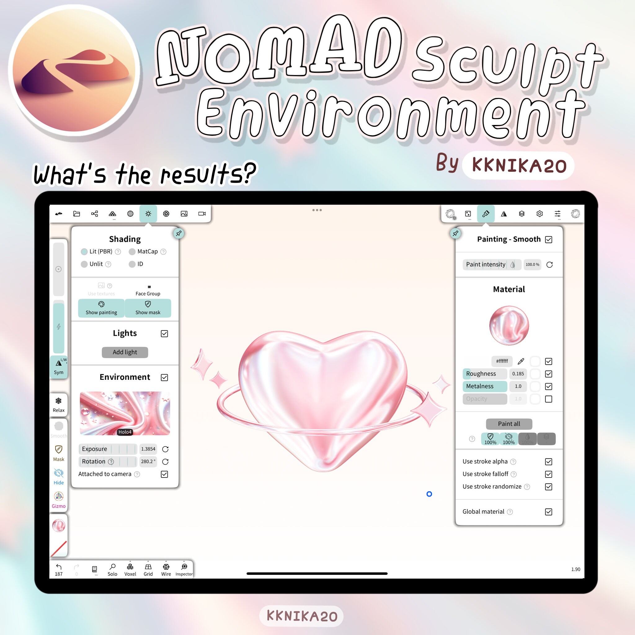 Nomad Sculpt Environments for Metallic Materials ,holographic 3d Arts,3d Balloons ,made by ...