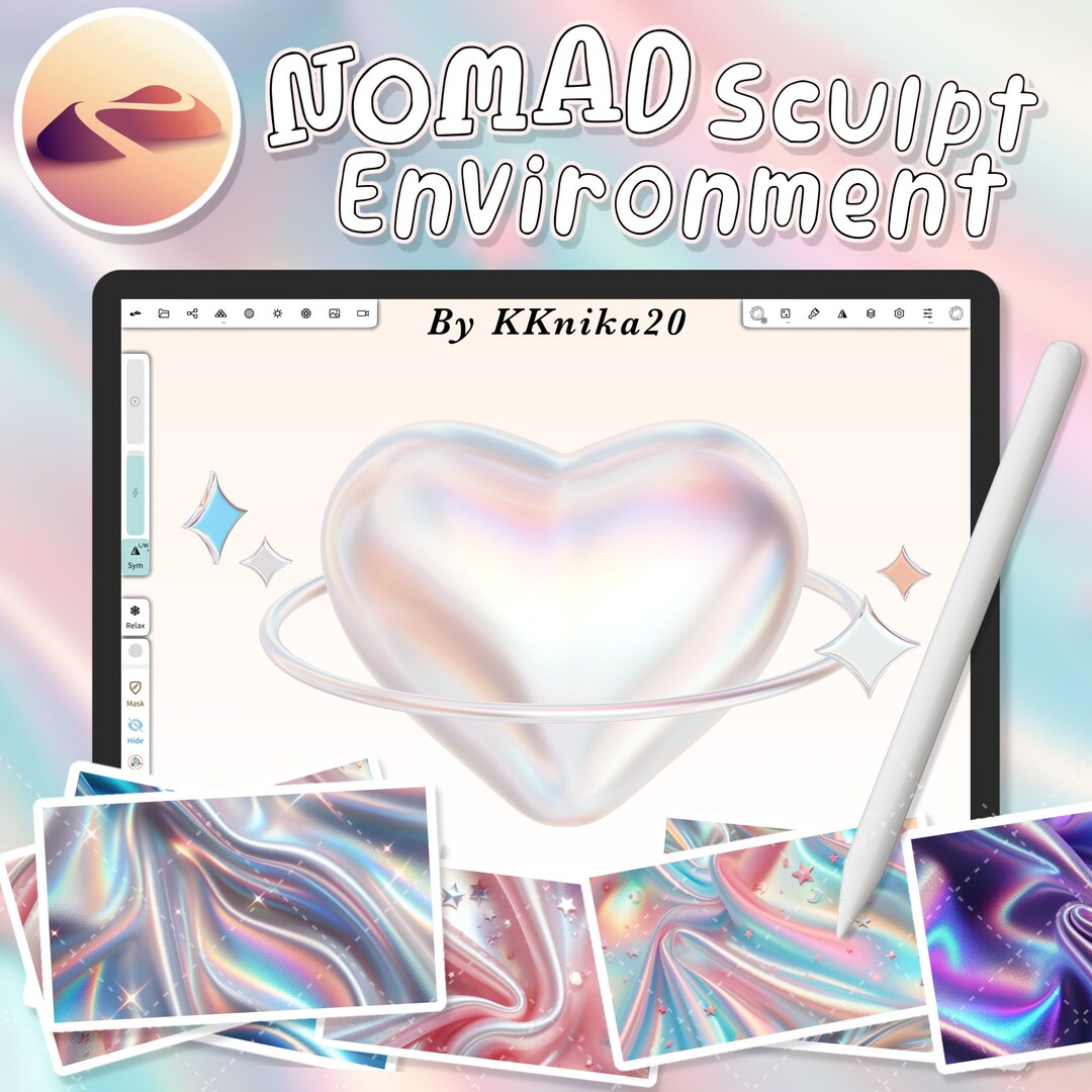 Nomad Sculpt Environments for Metallic Materials ,holographic 3d Arts,3d Balloons ,made by ...