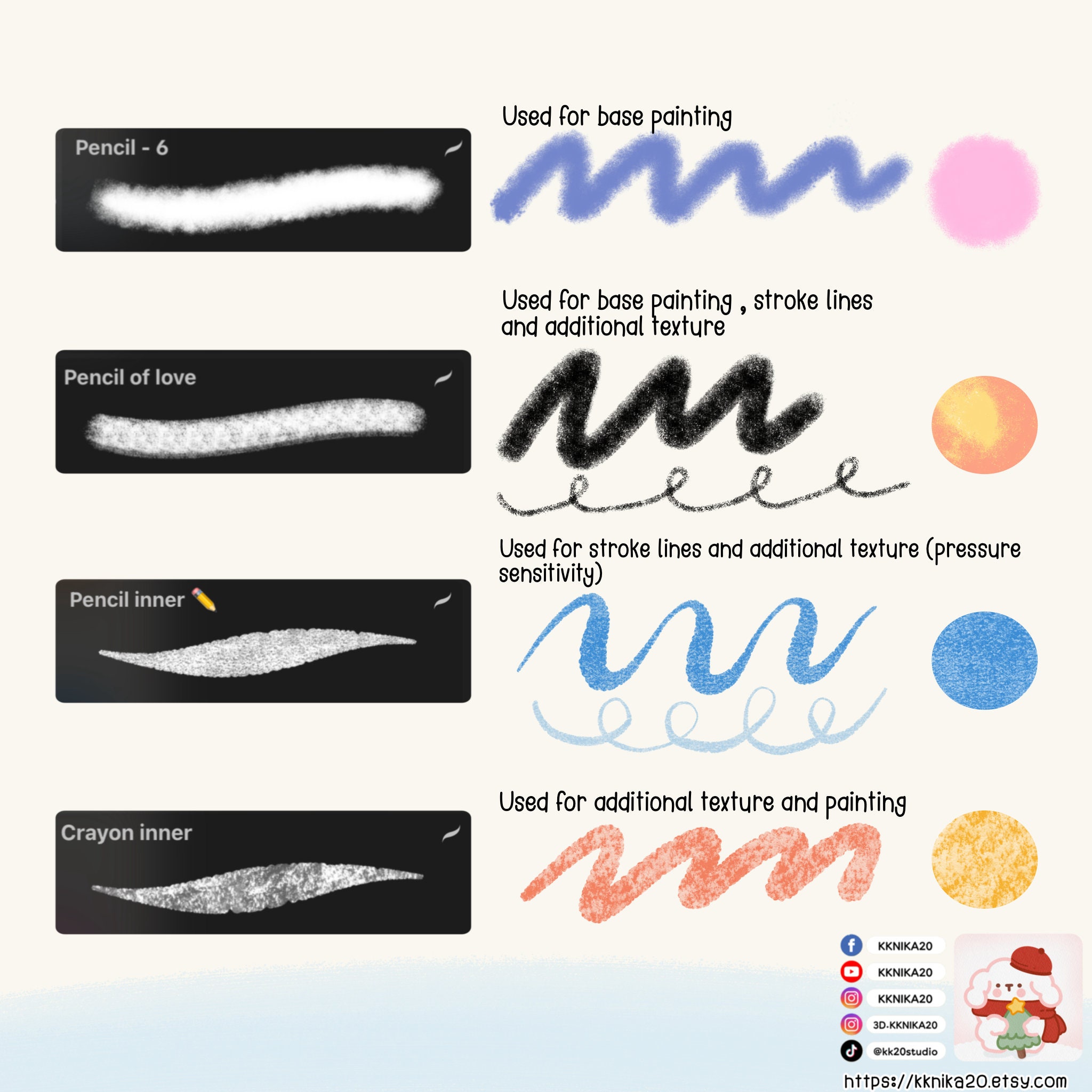 KK Playset Procreate Brushes /colored Pencil/crayon/ Texture Brushes - Etsy