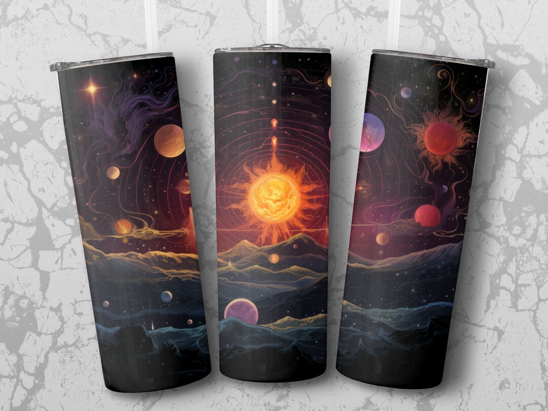 Solar System 20oz Skinny Tumbler Wrap, Space Planets Sublimation Design ...