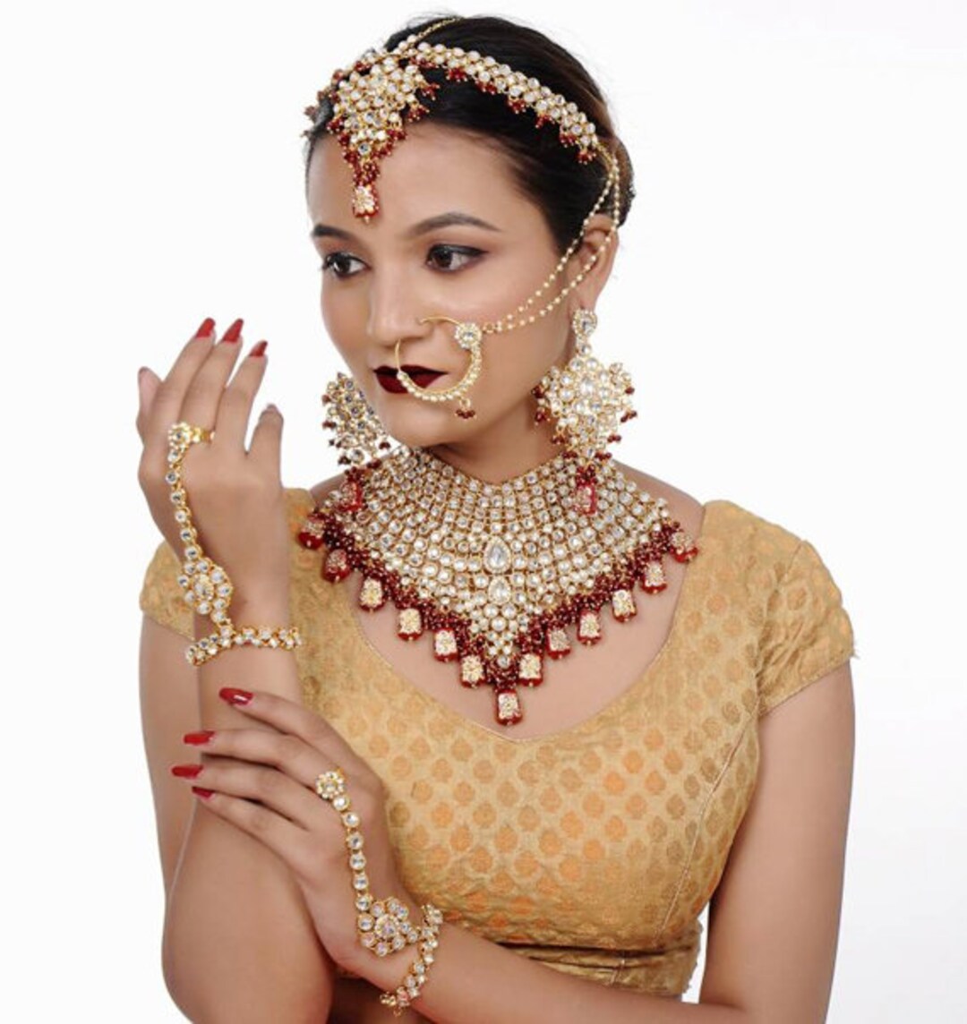 Traditional Wedding Full Neck Set, Cubic Zirconia Necklace, Wedding ...