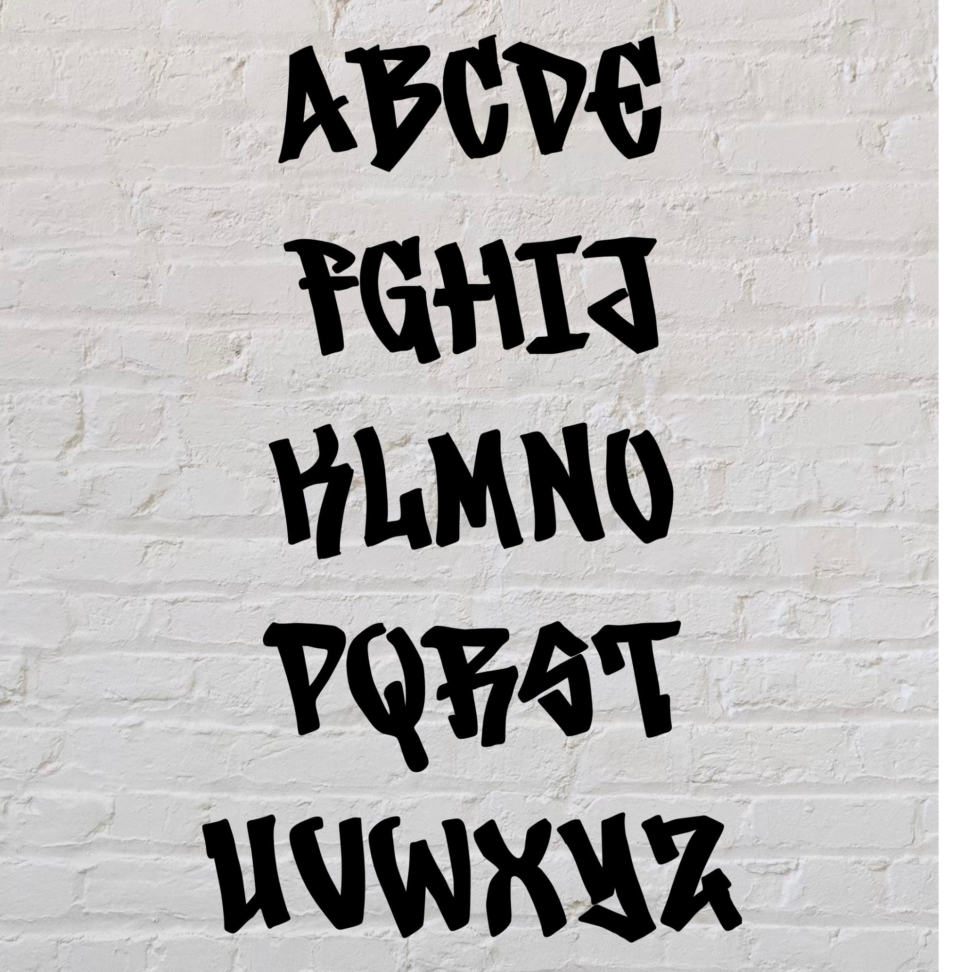 Graffiti Handstyle Alphabet Font PNG,EPS, SVG, Urban Art Graffiti Fonts ...
