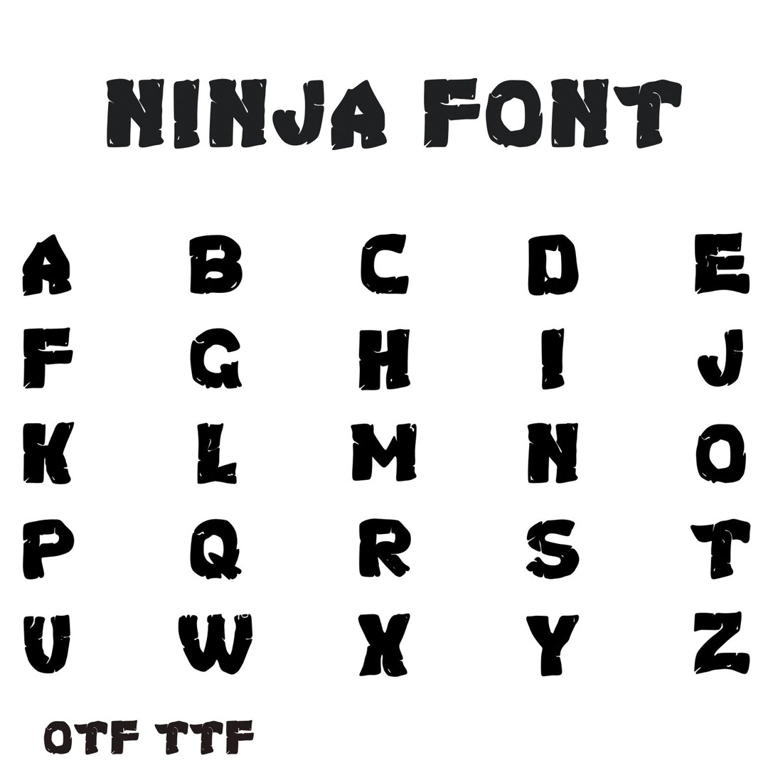 Ninja Font OTF | Display Font , Turtles Alphabet Turtles Letters Cricut ...