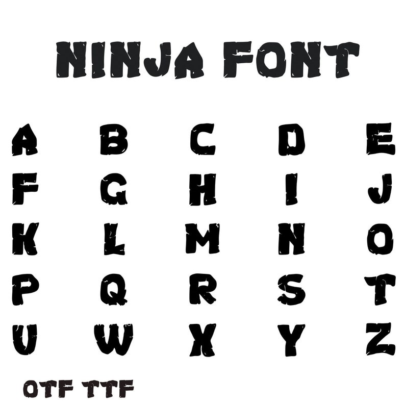 Ninja Font OTF | Display Font , Turtles Alphabet Turtles Letters Cricut ...