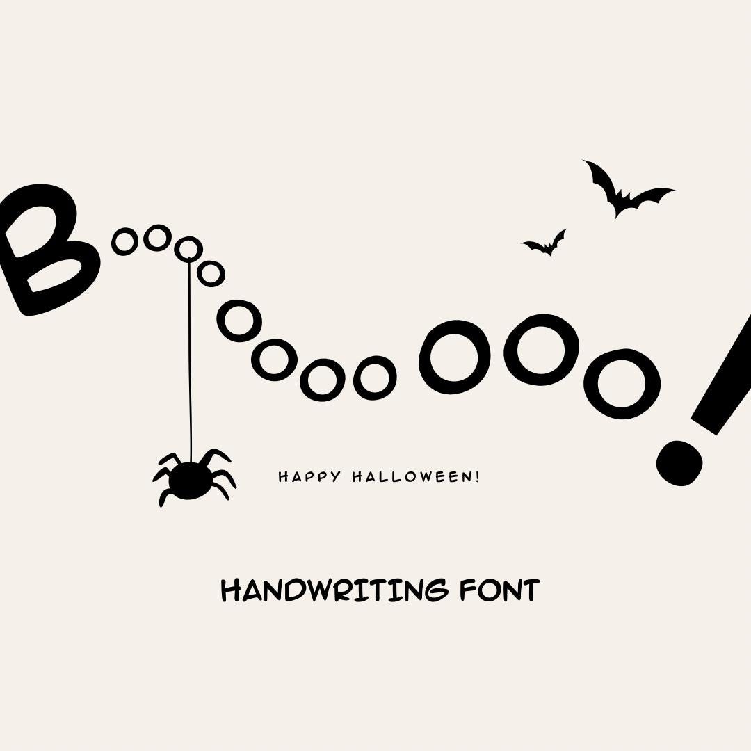 Boo Font Cute Halloween Font, Cricut Fonts, Doodle Font, Boo Font ...