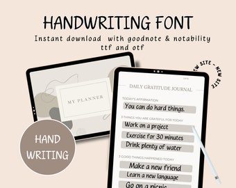 Cute Handwriting Font for Digital Planning / Note-taking Goodnotes ...