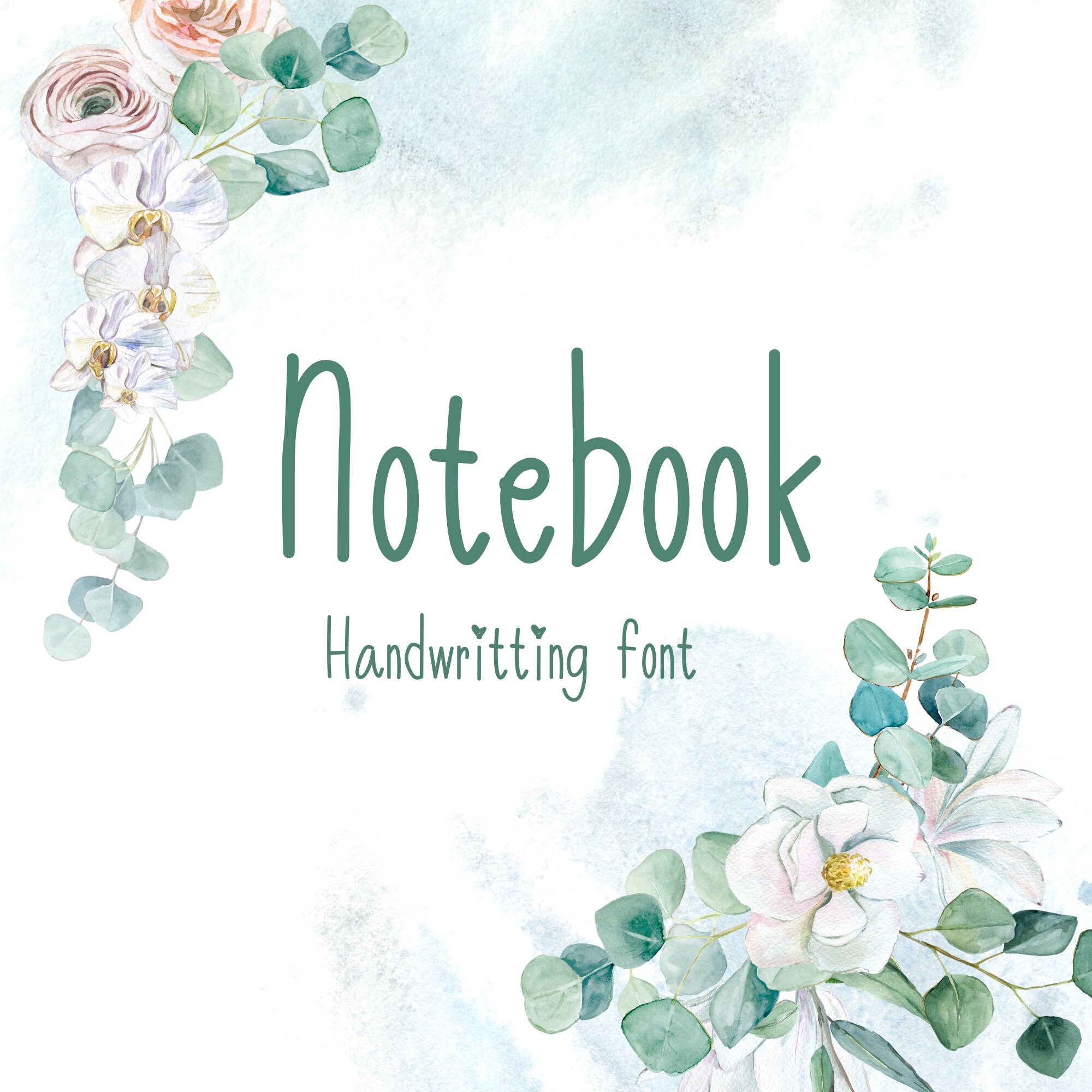 Notebook Font Handwritten Font, Cricut Font, Procreate Font, Cute Font ...