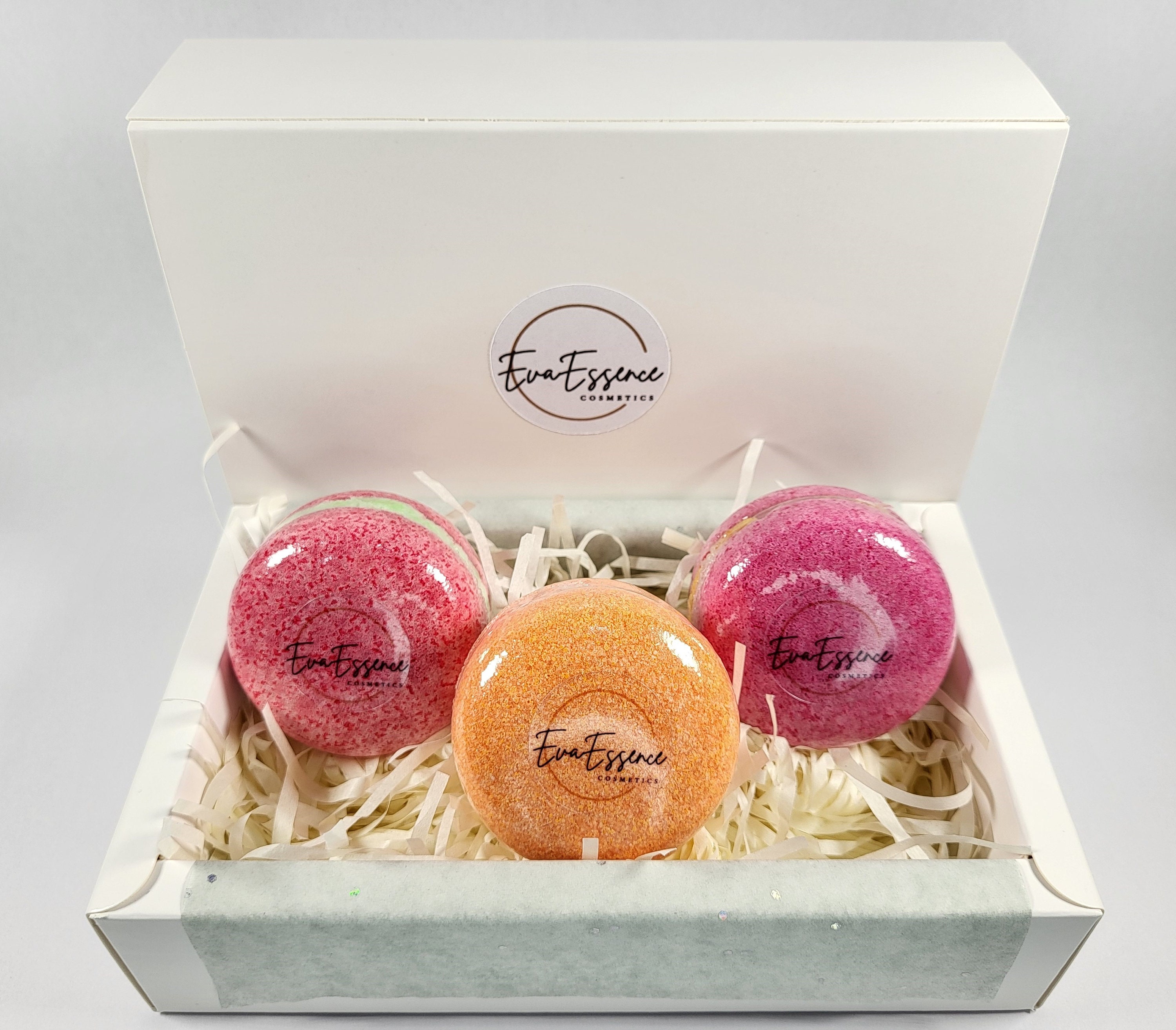 Handmade Bath Bomb Gift Set Box of 3 Macaroons - Etsy UK