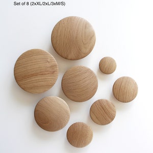 Oak Wall Dots, Oak Wardrobe, Natural Oak Hook, Hats Hooks, Coat Hooks ...