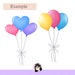 Pastel Balloons Clipart, Hand Painted Rainbow Balloons Heart Designs ...