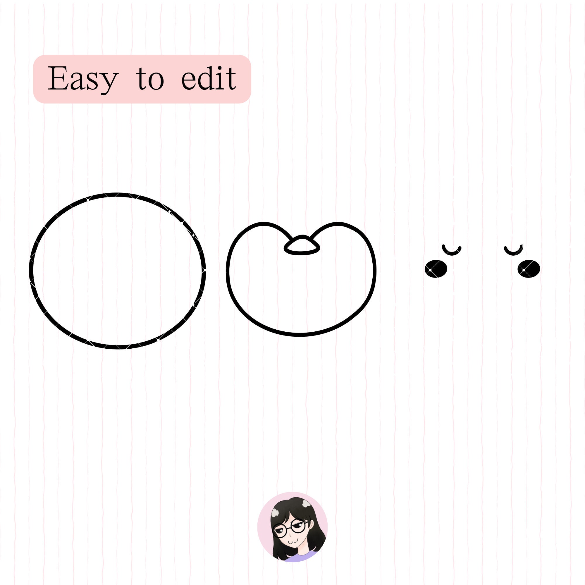 Penguin Face SVG, Cute Penguin SVG Bundle, Outline Cut File for Plotter ...