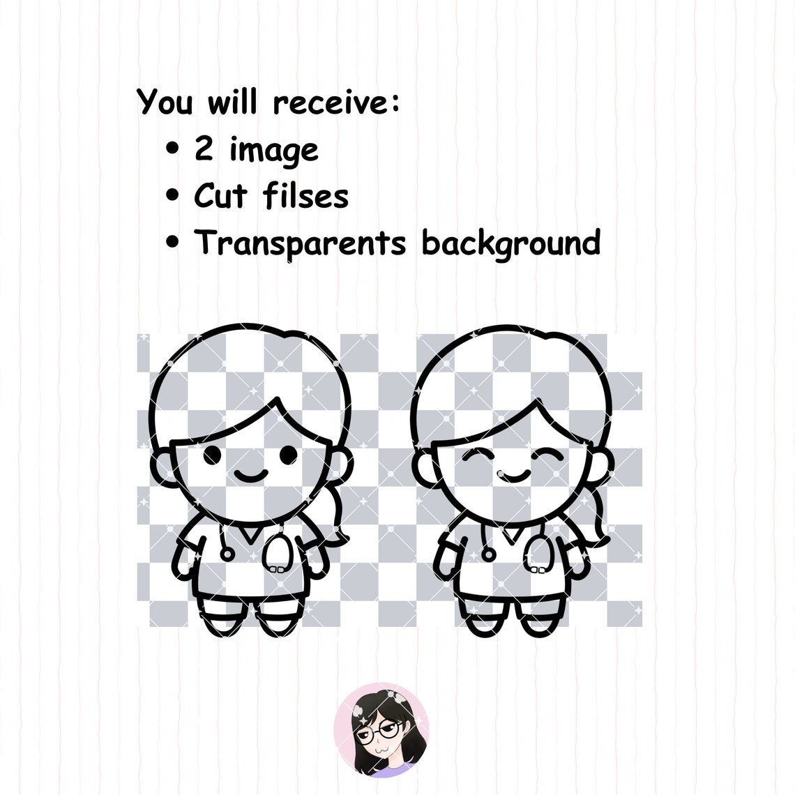 Cute Nurse SVG, Nurse Laser Cut File and Cricut, Nurse SVG for Stickers ...