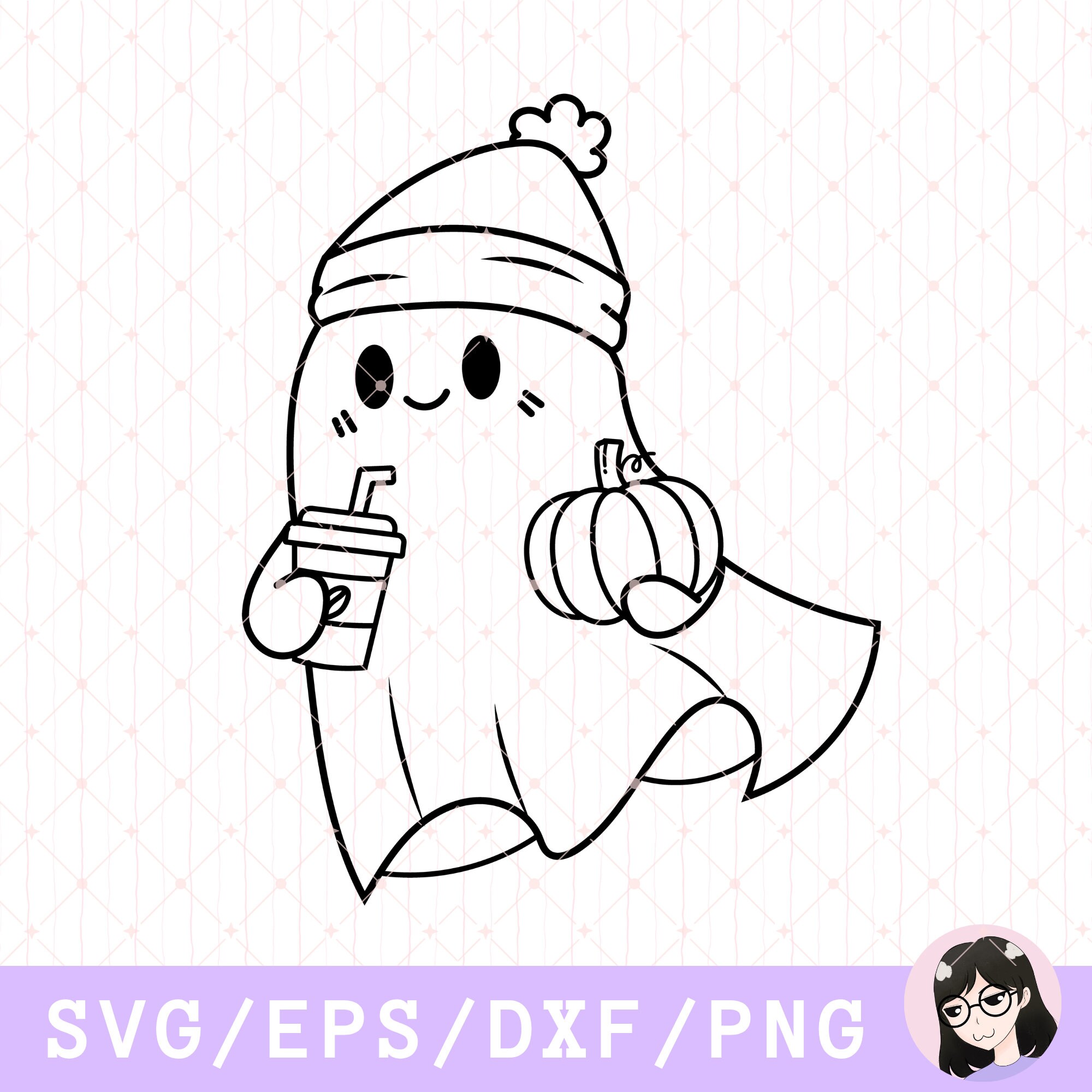 Cute Ghost SVG, Ghost Coffee PNG, Halloween Coffee, Ghost Outline, and ...