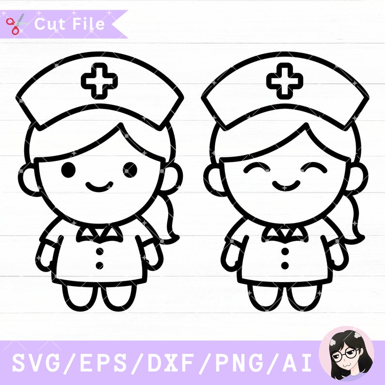 Cute Nurse SVG for Laser Cut Files and Cricut, Nurse Decorations for ...