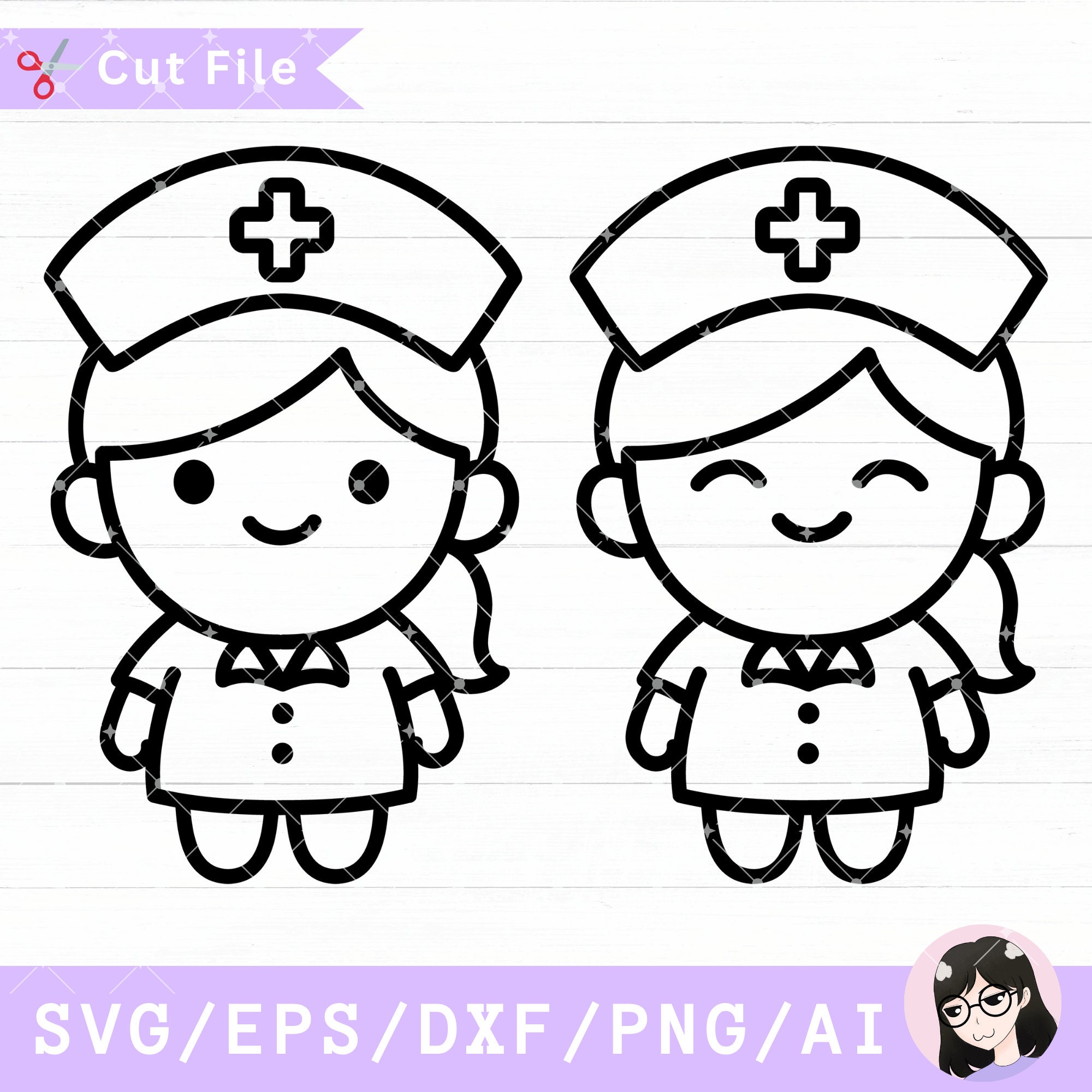Cute Nurse SVG for Laser Cut Files and Cricut, Nurse Decorations for ...