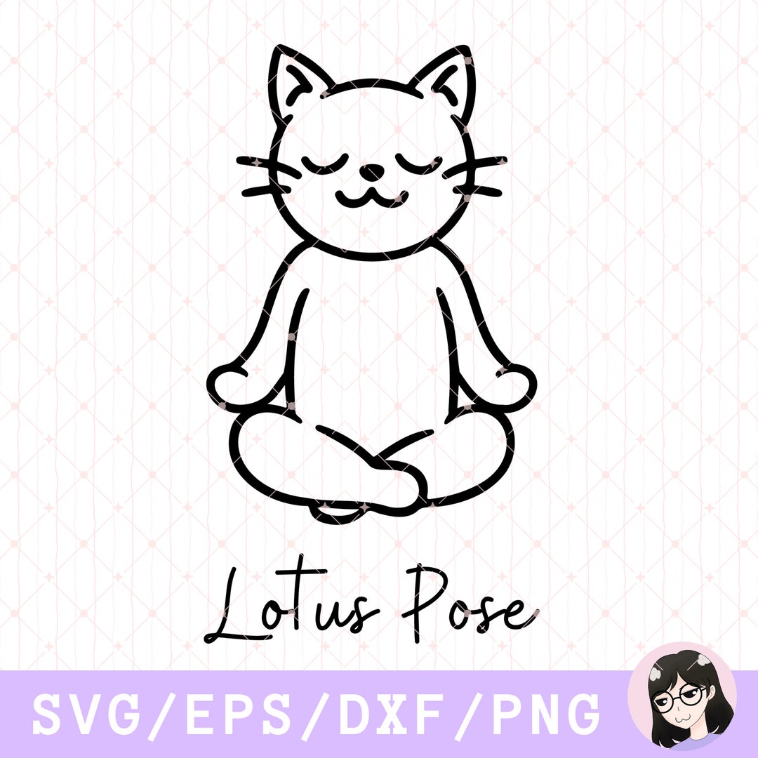 Cat Yoga SVG, Cat Themed, Yoga Mug, Cute Cat Outline SVG, Baby Cat ...