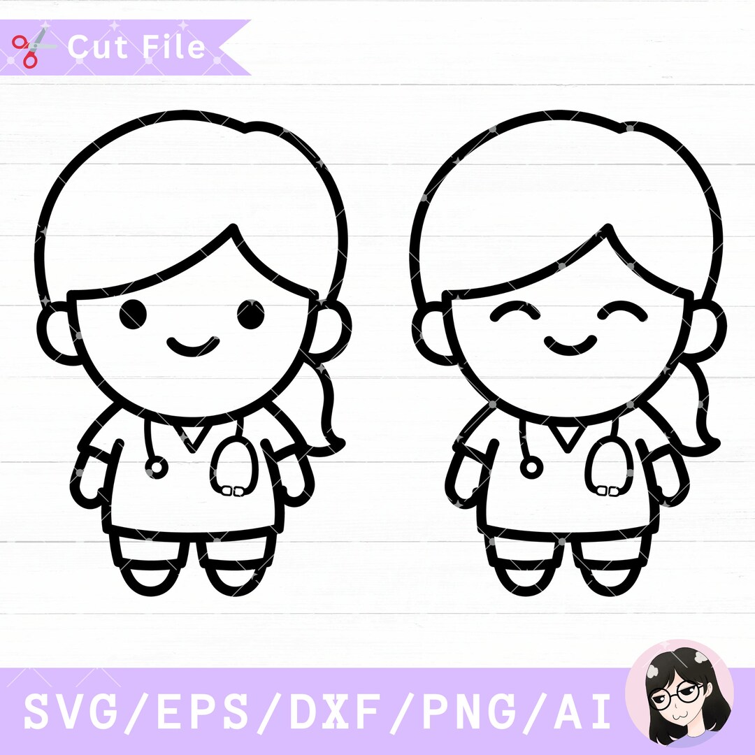 Cute Nurse SVG, Nurse Laser Cut File and Cricut, Nurse SVG for Stickers ...