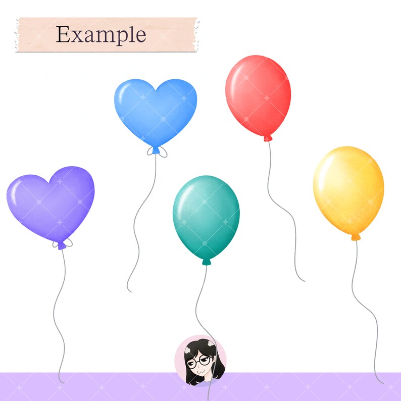 Pastel Balloons Clipart, Hand Painted Rainbow Balloons Heart Designs ...
