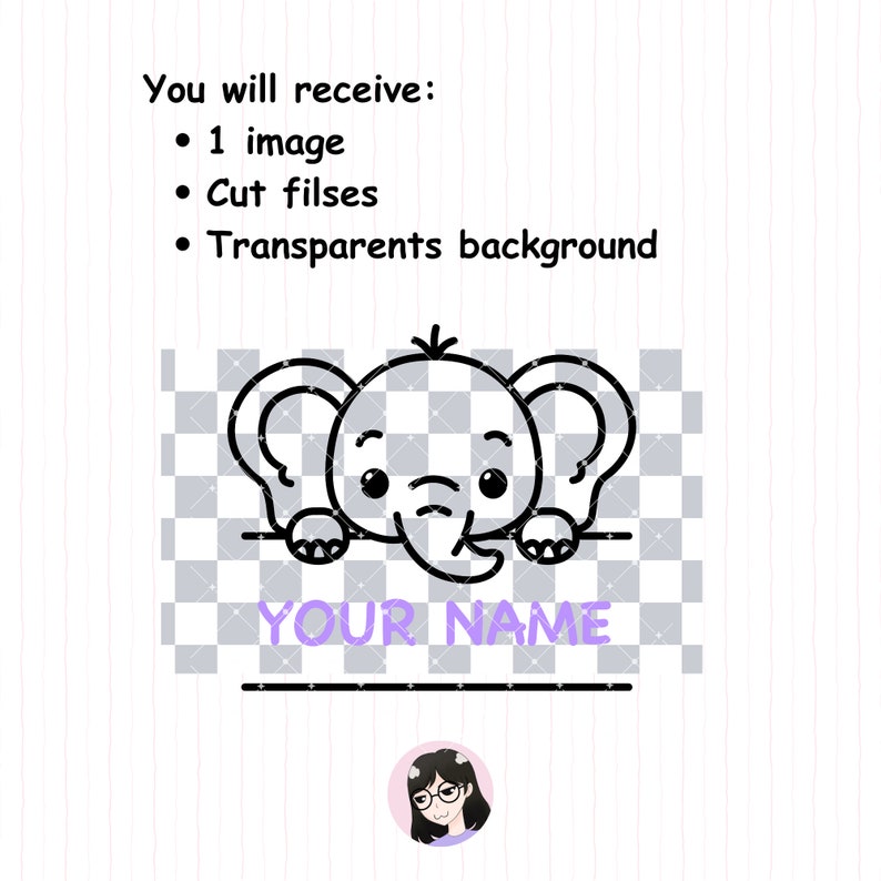 Elephant Monogram SVG, Cute Elephant Nursery Name Frame, Safari Animals ...